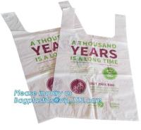 China BioPlastic T-shirt bag used for take away food, Compostable Disposable Biodegradable Plastic Bags Garbage Bag For Frozen for sale