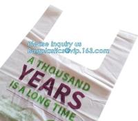 China BioPlastic T-shirt bag used for take away food, Compostable Disposable Biodegradable Plastic Bags Garbage Bag For Frozen for sale