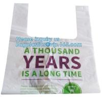 China BioPlastic T-shirt bag used for take away food, Compostable Disposable Biodegradable Plastic Bags Garbage Bag For Frozen for sale
