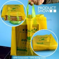 China 100% Biodegradable Compostable Grocery Shopping bag T-Shirt Bag for Take Out, shopping bag compostable bag made from cor for sale