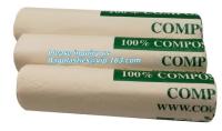 China biodegradable and compostable garbage bin liners, kitchen bin liner compostable flat trash bag on roll, bin liner in rol for sale