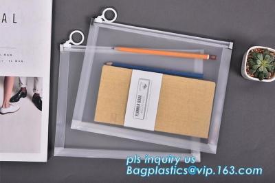 China plastic Zippered Envelope Zip lockkk Waterproof PP Bags Seamless Slider Closure Storage Pouch for A4 Paper,Magazine,Memo for sale