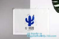 China plastic Zippered Envelope Zip lockkk Waterproof PP Bags Seamless Slider Closure Storage Pouch for A4 Paper,Magazine,Memo for sale