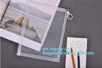 China plastic Zippered Envelope Zip lockkk Waterproof PP Bags Seamless Slider Closure Storage Pouch for A4 Paper,Magazine,Memo for sale