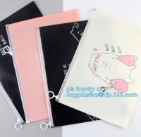China towel slider cosmetic bag, Slider Zip Poly Bag, office file bag with zipper/document file pockect, clear pvc zipper bag/ for sale