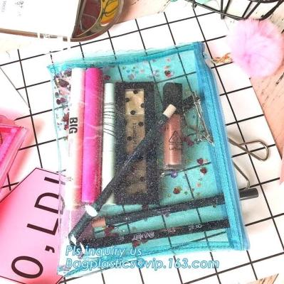 China ECO friendly recycled cheap wholesale custom transparent waterproof printed promotion plastic zipper clear pvc cosmetic for sale