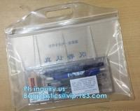 China PVC EVA vinyl slider top zipper bag for skin care sets, Holographic Laser PVC Slider Zipper Hand Bag For Summer, bottom for sale