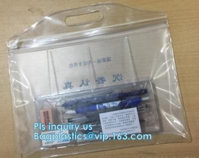 China PVC EVA vinyl slider top zipper bag for skin care sets, Holographic Laser PVC Slider Zipper Hand Bag For Summer, bottom for sale