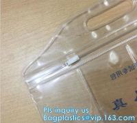 China PVC EVA vinyl slider top zipper bag for skin care sets, Holographic Laser PVC Slider Zipper Hand Bag For Summer, bottom for sale