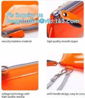 China grip slider bags, Stand Up Cosmetic Pouch with Slider Zipper Closure, PVC HEAT SEALED BAG WITH SLIDER ZIPPER for sale