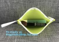 China pvc zipper bag for cosmetics, slider biodegradable zipper bag, Portable PVC Plastic Bag Transparent PVC Bag With handle for sale