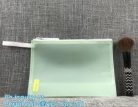 China pvc zipper bag for cosmetics, slider biodegradable zipper bag, Portable PVC Plastic Bag Transparent PVC Bag With handle for sale