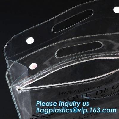 China Polyester with PVC bottom material zip slider makeup pocket, friendly travel travel pvc cosmetic bag, Non-toxic odorless for sale