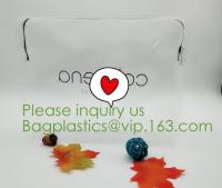 China nylon zipper pvc bag Promotional Customize Logo print Transparent PVC plastic clear cosmetic bag with non-woven zipper for sale