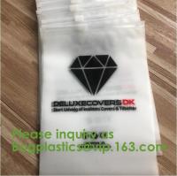 China custom pink/white/black logo Reclosable slider Plastic Bags zipper garment packaging poly bag, PVC Plastic Slider Zipper for sale