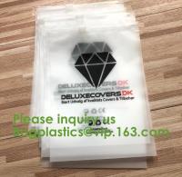 China custom pink/white/black logo Reclosable slider Plastic Bags zipper garment packaging poly bag, PVC Plastic Slider Zipper for sale