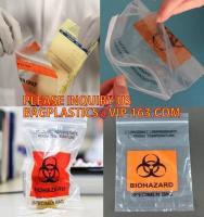 China autoclavable biohazard bags high quality zipper bag, lab specimen zipper bag customized Printing medicine bags, lab bags for sale