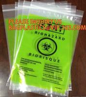 China printing plastic biohazard PE Zipper Specimen Bags, Zip Top Biohazard Bags, Bio Harzard Specimen Bags/Medical Waste Bioh for sale