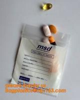 China Eco friendly biohazard medicine Zip lockkk bag, FDA LDPE Materials Medical using Zipper Bags Plastic Zip lock bags with own for sale