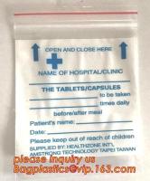 China Custom printed LDPE medical Zip lockkk pills medicine zipper resealable small plastic bag, medical grade clear plastic zipp for sale