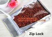 China zip lock bag moisture proof tea food packing plastic bag with zipper, FDA Compliant Mylar Zip Lock Packaging bag Accept for sale