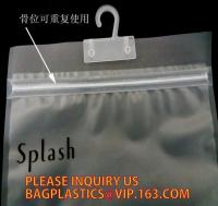 China Self Seal Zip Lock Transparent Compound PP Sock bag， pp plastic zip lock bag with metal hang hole, hanger hook, frosted for sale