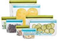 China Food Grade Leakproof Fresh Large Zipper Freezer Reusable Silicone Food Preservation Storage Bags With bagplastic for sale