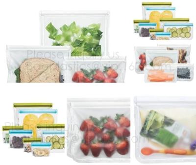 China Reusable Food Storage Freezer PVC Snack Bags FDA Approved Food-Grade PEVA Leak-Proof Sandwich Bags,PEVA Reusable Food St for sale