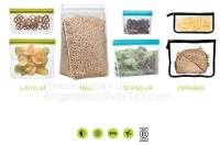 China Reusable Silicone Food Storage Bag Washable Silicone Fresh Bag for Fruits Vegetables Meat Preservation bagplastics bagea for sale