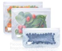 China Reusable BPA Free Food Grade Preservation Storage Silicone Food Fresh Bag,Silicone Plastic Packaging Food Zip Silicon Fr for sale