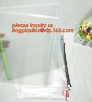 China Office School Supply A4/5/6 Plastic PVC Document Bags With Zipper File Folder Stationery Pen Bag For Office School Suppl for sale