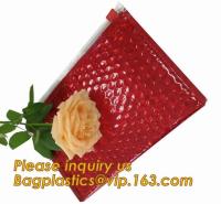 China Holographic Factory Shiny gold Cosmetic bag Zipper Bubble Bag zip-lock Slider Padded Mailer metallic bubble zipper bagea for sale