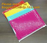 China Factory Shiny Rose Gold Silver Cosmetic Zipper Bubble Bag Pink Bubble Bag With Slider, Padded Pink Zipper Lock PE Bag for sale