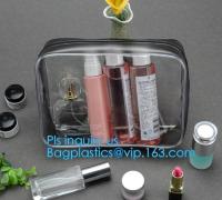 China Custom personalized travel waterproof transparent clear pvc zipper toiletry bag, fashion travel clear PVC bag, HANDLE for sale