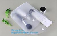 China PVC Makeup bag Organiser Black Frosted translucence plastic pvc bag transparent bag, korean cosmetic bag makeup, handle for sale