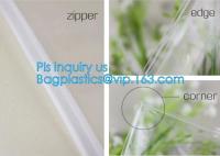 China Horizontal Style Top Slider Closure Zip PVC Pack Bag for Tower Clothing Pack Clear and Frosted Sides, PVC / EVA / TPU zi for sale