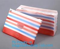 China Zip lock frosted plastic slider PVC zipper packing bag for underwear / clothing / cosmetic, slider bag makeup zipper bag for sale