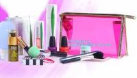 China Makeup pvc Cosmetic Pen Pencil Case Coin Purse buttons, Zippered Makeup Bag Purse Cosmetic Pouch Bridesmaid Gift for sale