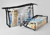 China makeup cosmetic bag beauty flat pouch, bag clear vinyl pvc packaging bag with slider zipper, vinyl slider zipper bag,zip for sale