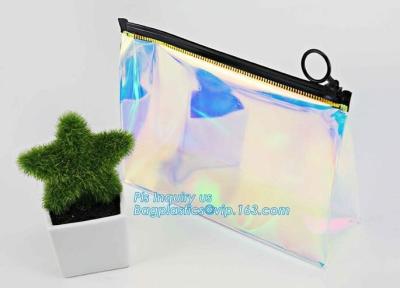 China pencil case zipper slider travel cosmet bag, slider zipper clear transparent pvc packaging cosmetic bag, slider lock zip for sale