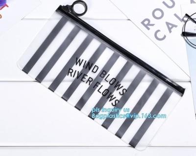 China Clear Cosmetic Bags Vinyl Cosmetic Clothes Packaging Suited Frosted PVC / EVA for sale