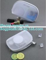 China Mesh & PU leather cosmetic bag for promotion beautiful packing,polyester plain mesh makeup cosmetic bag eco friendly pac for sale