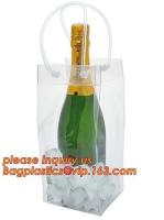 China plain wine handle,  pvc tote bag, clear pvc transparent cosmetic bag with snap button, Personalized organza bag gift for sale