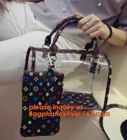 China travel stand up zipper pvc leather cosmetic pouch lady bag woman make up, mini Jelly Candy Bag, PVC Fashion Women Hand C for sale
