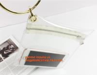 China Cosmetic Sewing Metal Zipper Bags, PVC leather cosmetic bag metal double zipper puller makeup bag, Metal Zipper Printing for sale