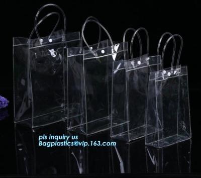 China Pvc handle bag for shopping, cosmetic packaging handle zipper top pouch printed transparent pvc bag, Stadium Top Handle for sale