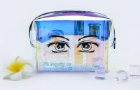 China Women makeup organizer travel toiletry bags/ transparent PVC cosmetic, bag with cotton binding, makeup bag pvc cosmetic for sale