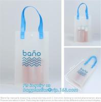 China Waterproof recycled handle shopping square bottom transparent pvc plastic bag, promotion gifts packing plastic handle PV for sale