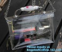 China pvc handbag with small bag, PVC Transparent Fashionable Handbag Shoulder Bag Crossbody handBag, pvc carrier, carrier han for sale