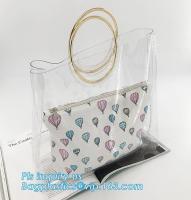 China pvc shoulder bag girls one shoulder bag for college, transparent handbag tote shoulder PVC sling clear vinyl beach bag for sale